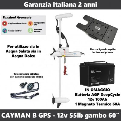 Haswing Cayman 55lb 12v gambo 60" - Gen. 1.6 PER BARCA GOMMONE